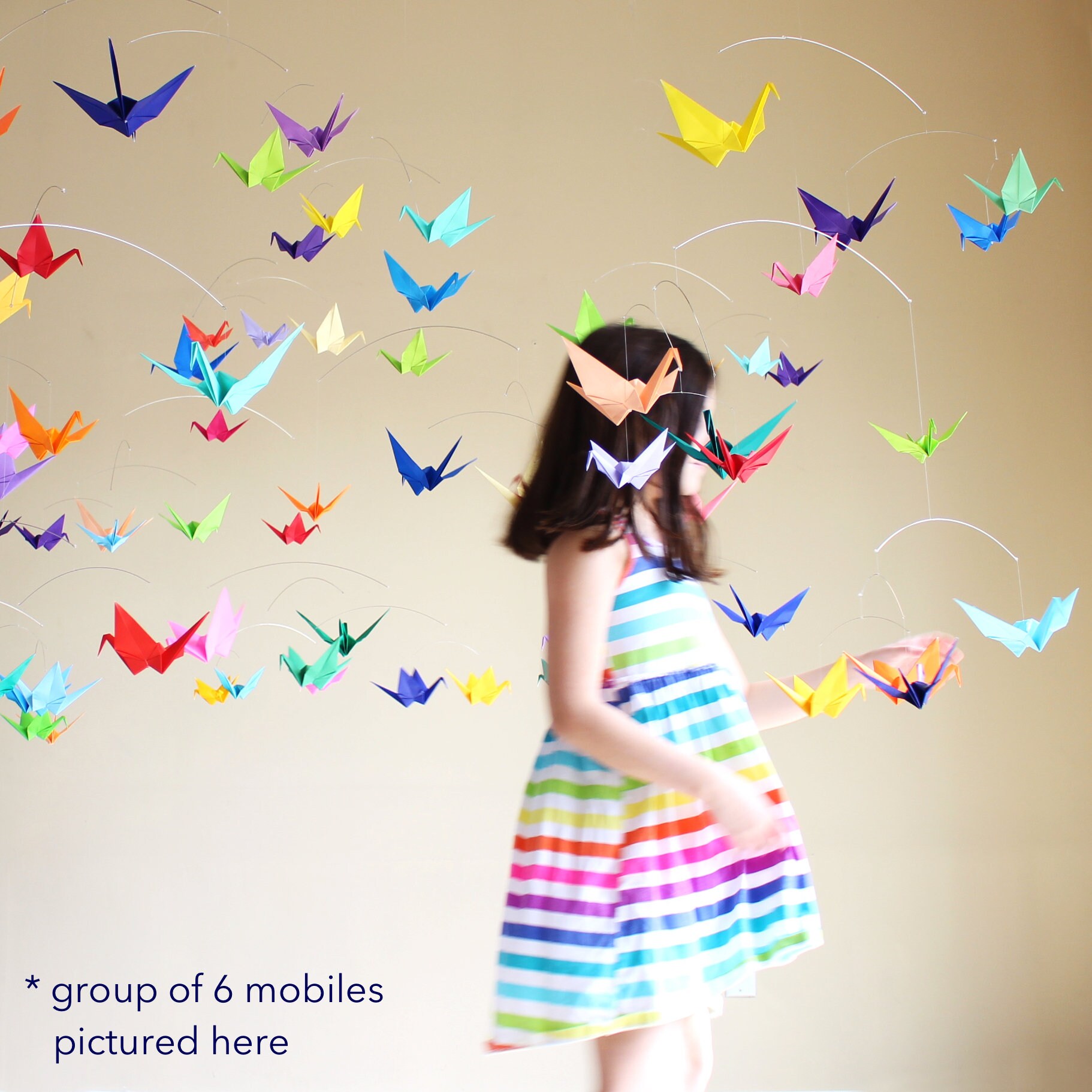 Custom Mobile Origami Ceiling Art Colorful Nursery Room Decor - Etsy UK