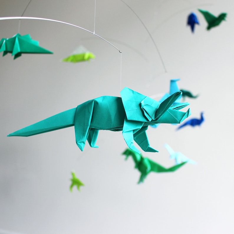 Giant Origami Paper Dinosaur Hanging Mobile - Etsy