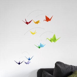 Mobile Making Kit, Nursery Mobile Kit, Rainbow Origami Paper Crane ...