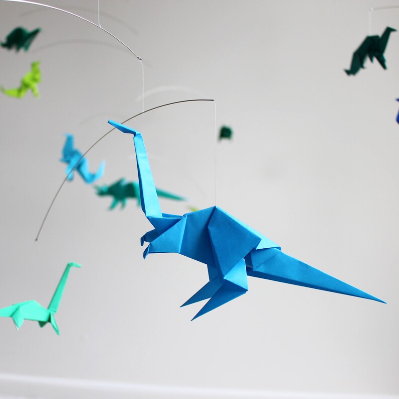 Giant Origami Paper Dinosaur Hanging Mobile - Etsy