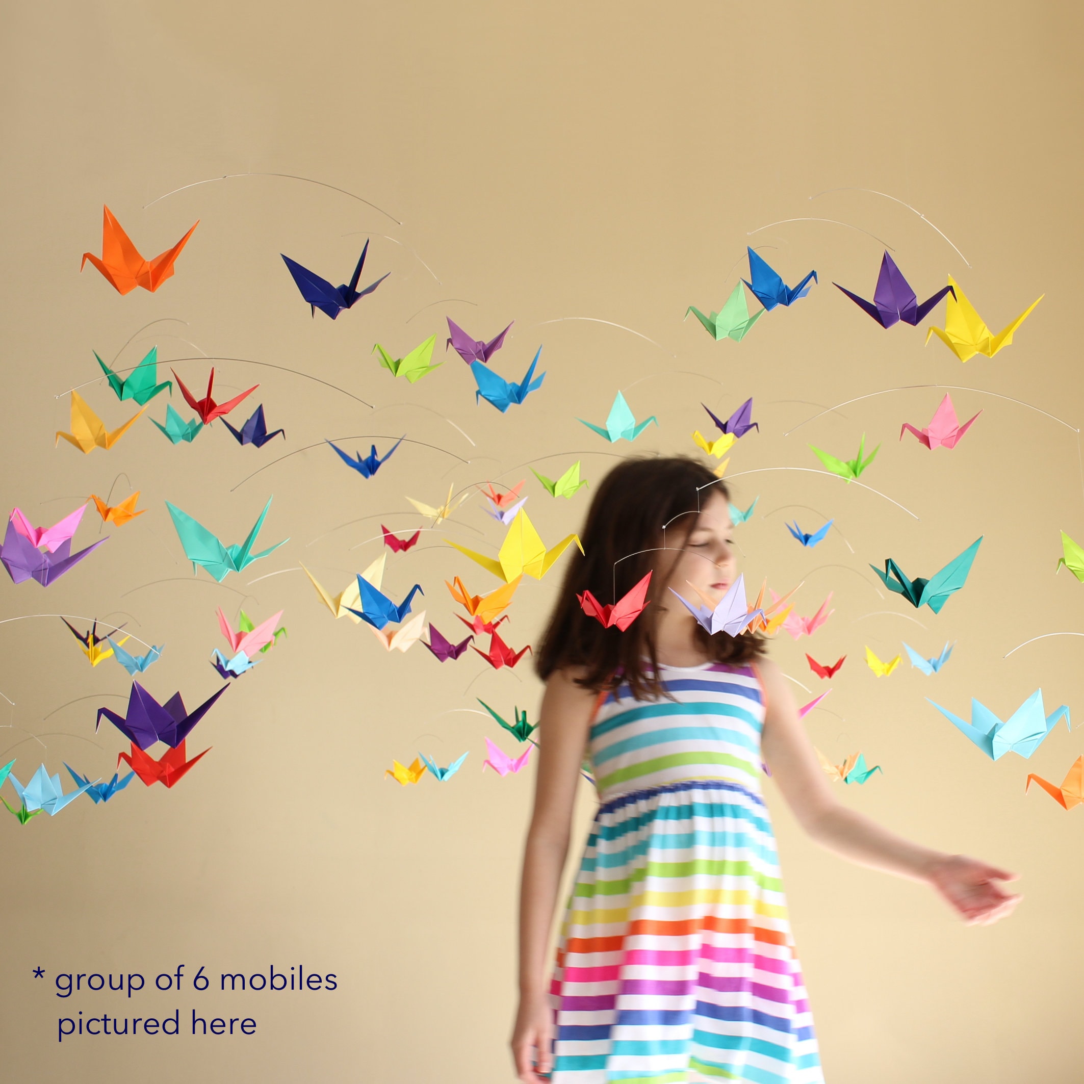 Custom Mobile Origami Ceiling Art Colorful Nursery Room Decor - Etsy UK