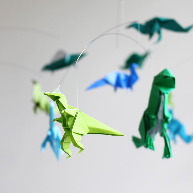 Giant Origami Paper Dinosaur Hanging Mobile - Etsy
