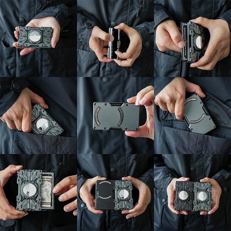 Personalized Wallet ,men's Wallet With AirTag Clip,credit Card Clip ...