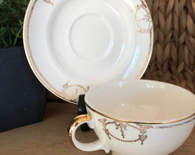 Commodore by Salem China Co 1930s/set of 6 Footed Tea Cups With Saucers ...