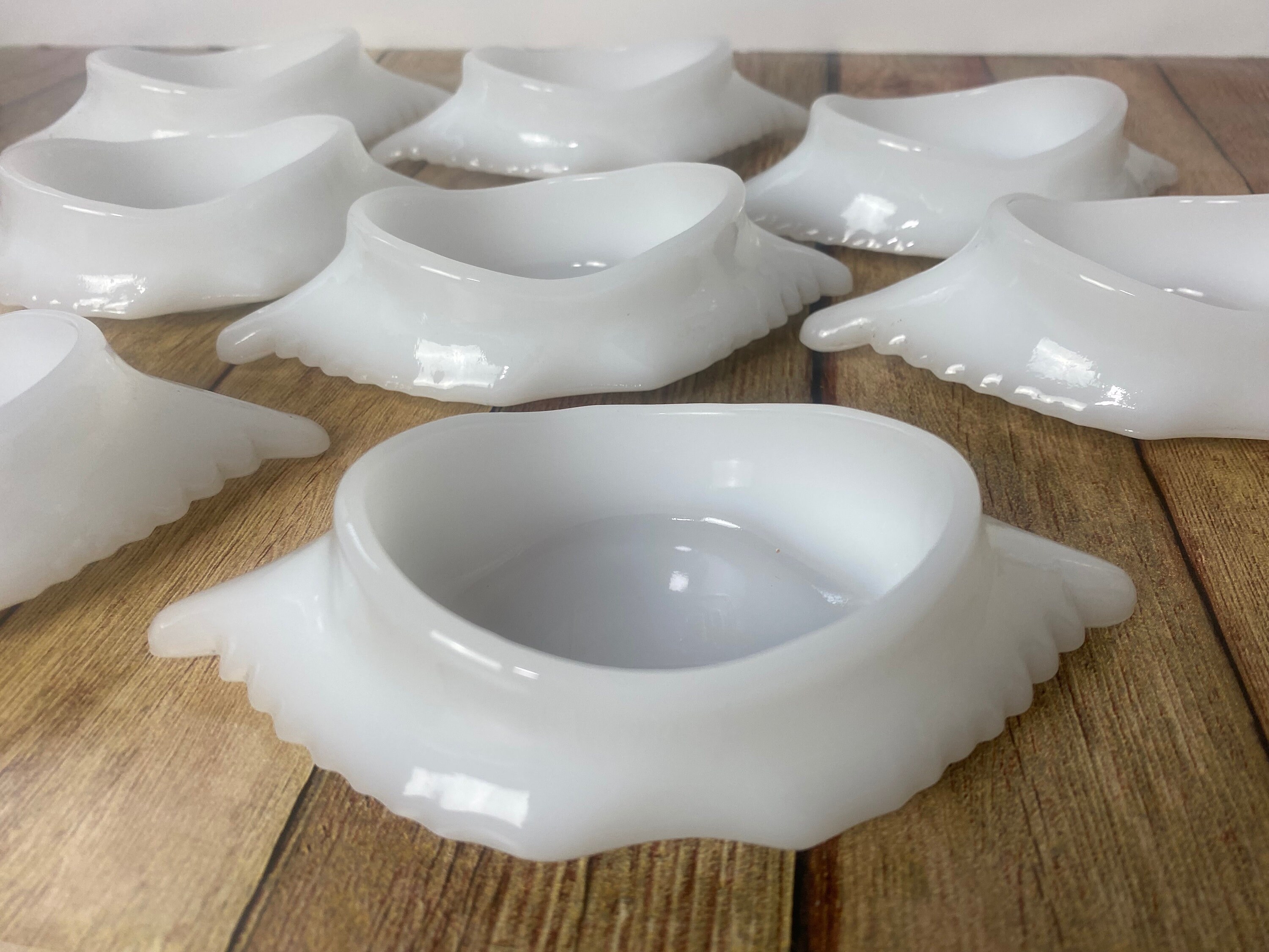 Vintage Glasbake Milk Glass Deviled Crab Servers Set of 8, Made in USA ...