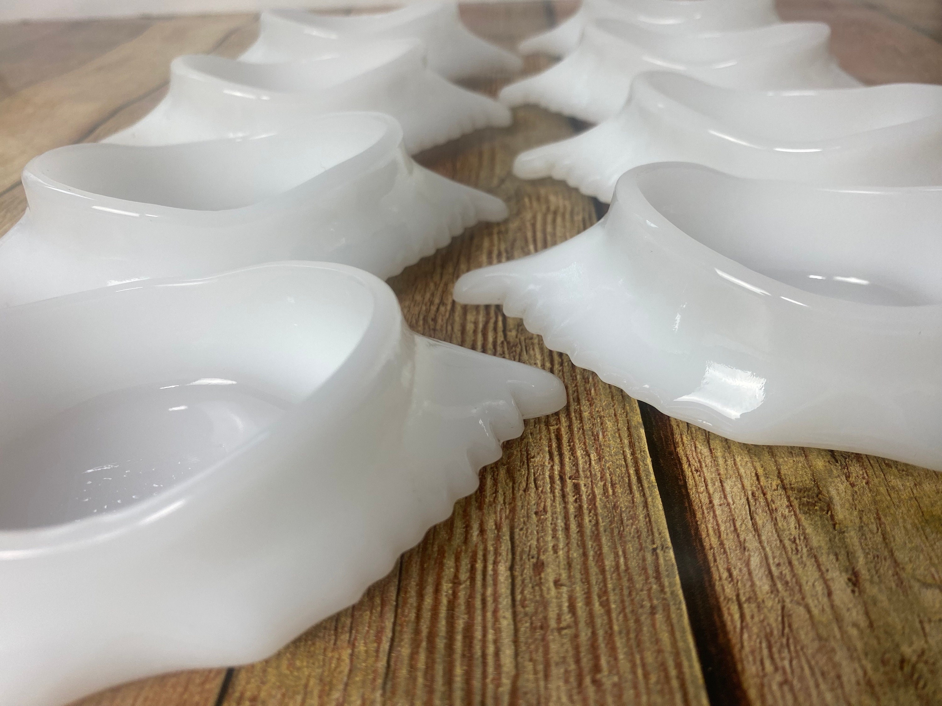 Vintage Glasbake Milk Glass Deviled Crab Servers Set of 8, Made in USA ...
