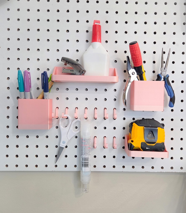 Standard Pegboard Accessories Set, Pegboard Bin, Craft Room Pegboard ...