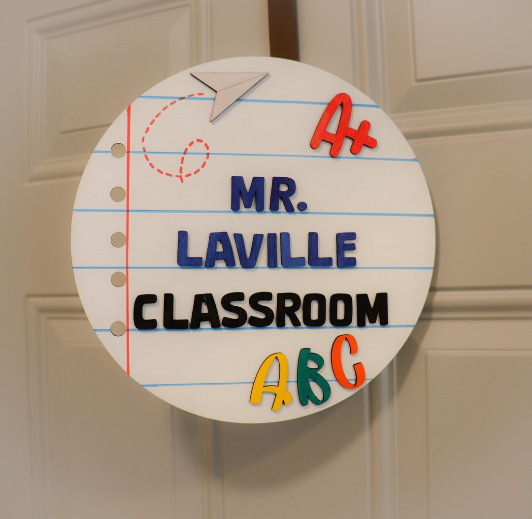 Custom Teacher Name Door Sign Classroom Welcome Sign for Educator ...