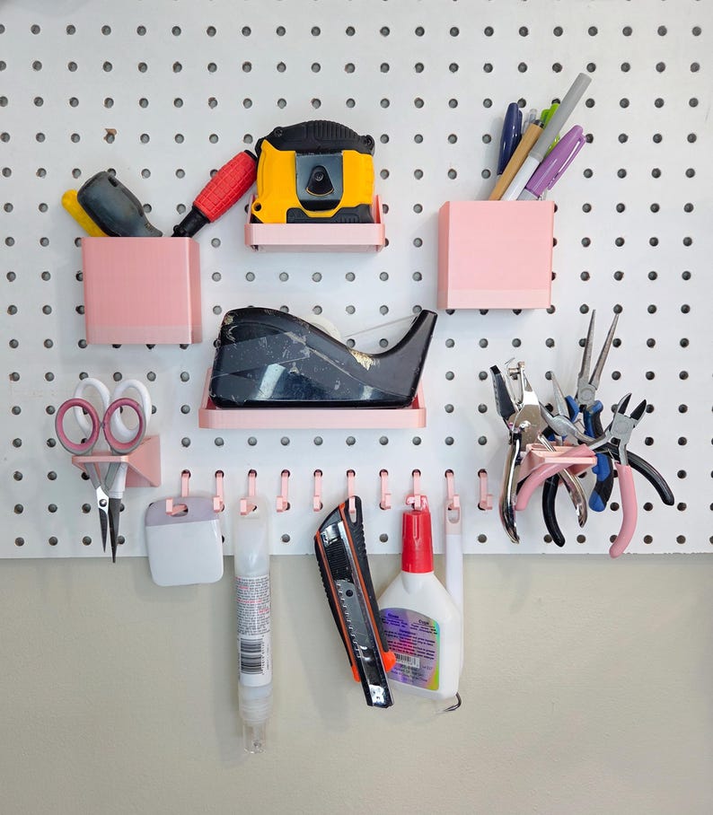 Pegboard Accessories Set, 1/4 Pegboard Organizer, Craft Room Caliper ...