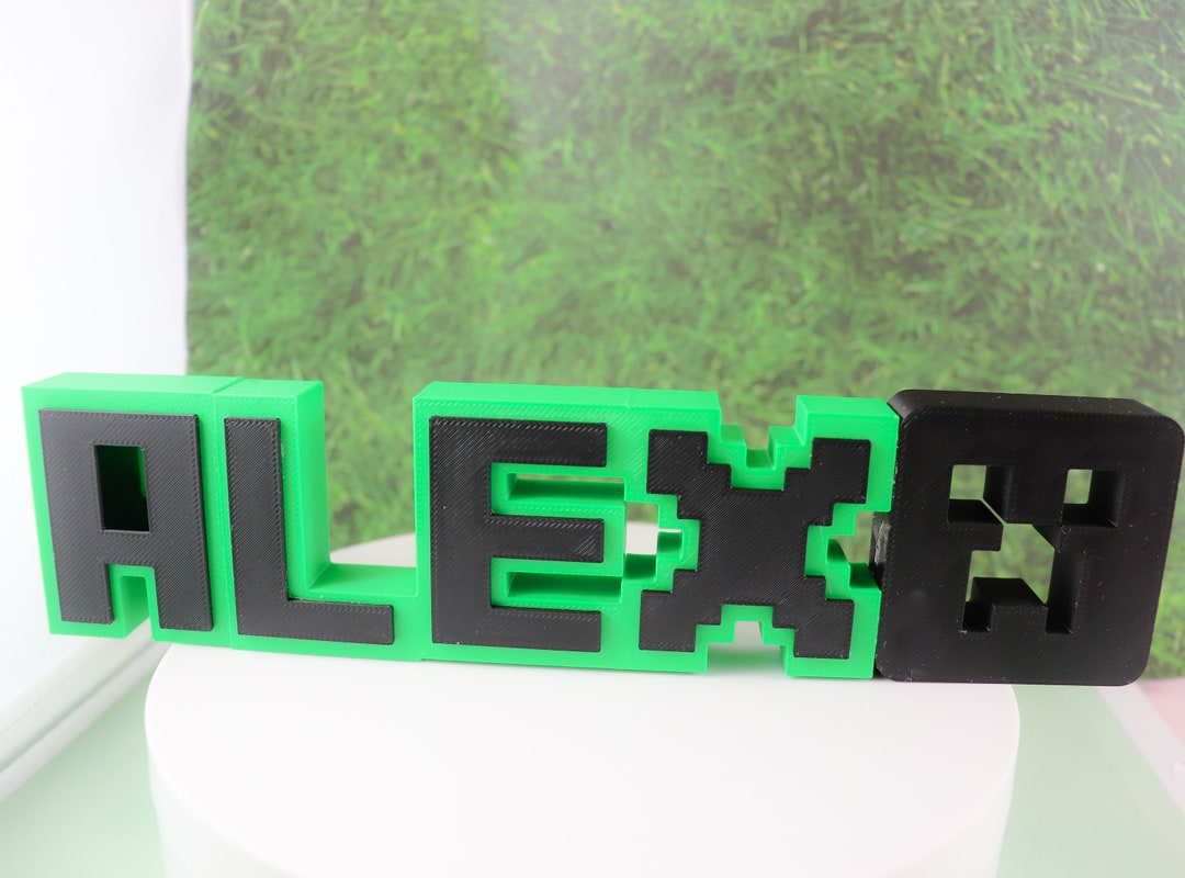 Personalized Minecraft Name Sign - Custom Minecraft Wall Art for Gamers ...