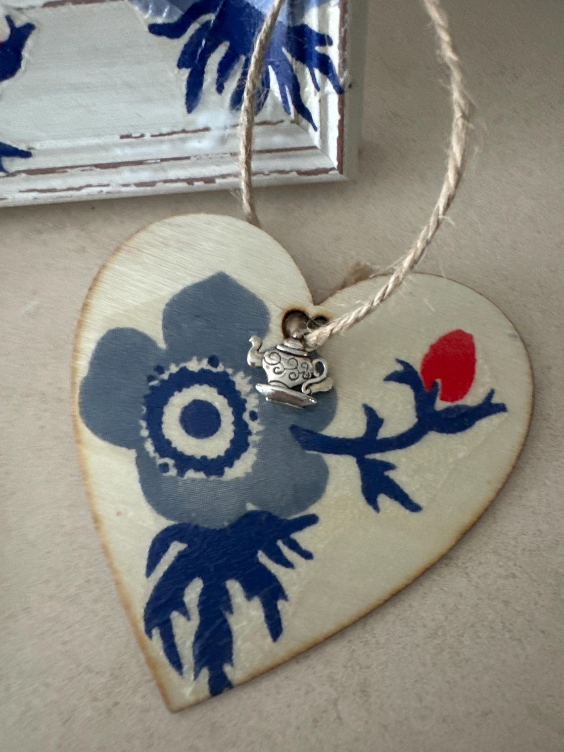 Emma Bridgewater Inspired Red and Blue Anemone Flower Design Decorated ...