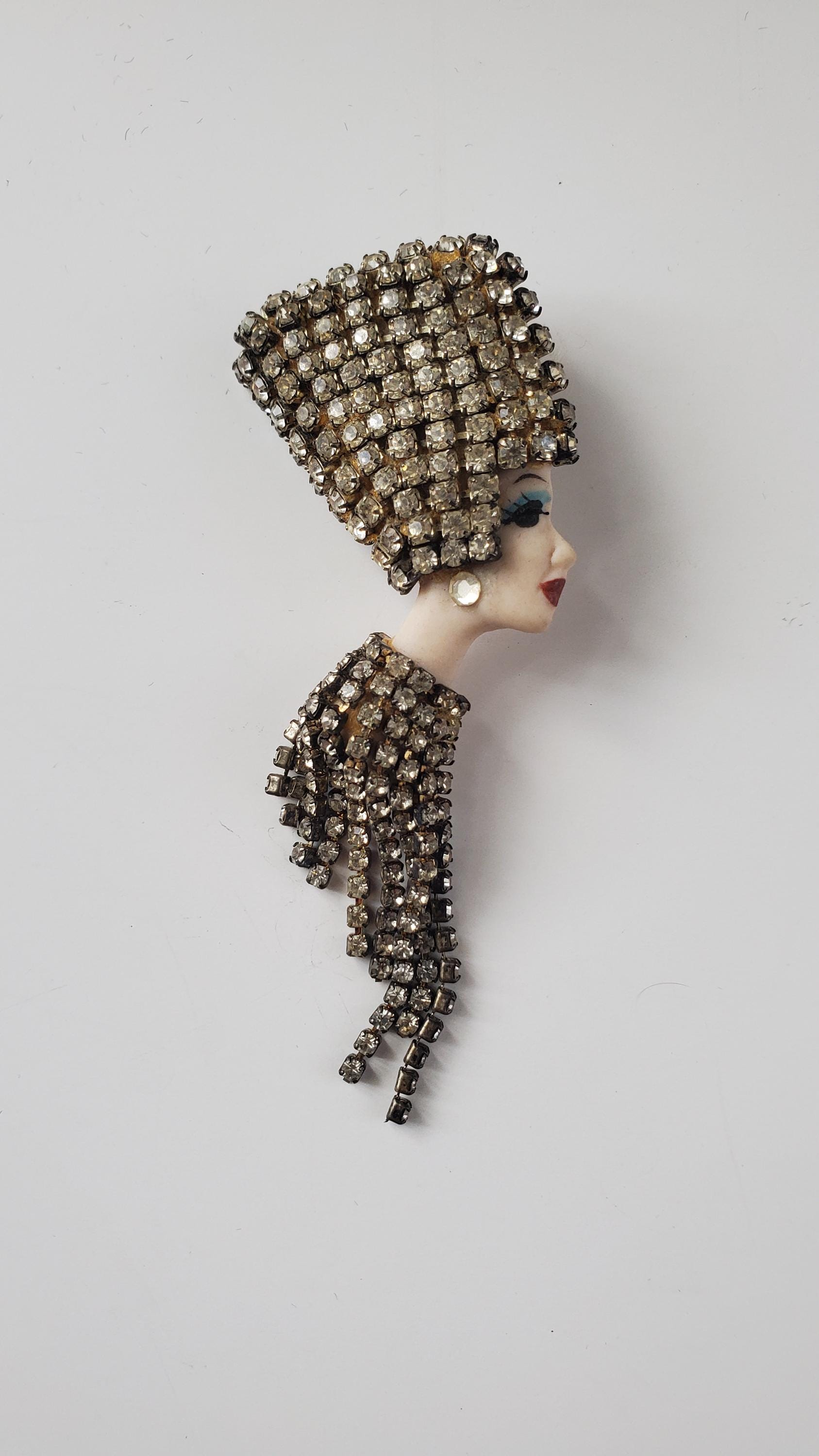 Porcelain Faces Pin Elvira & Jackie. Art Deco Women Pin - Etsy