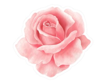 Pink Rose Sticker - Etsy