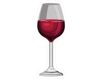 Red Wine Sticker - Etsy