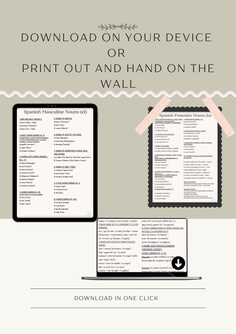 Learn the Genders of Nouns in Spanish With Fun & Easy-to-understand ...