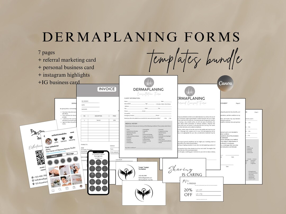Dermaplaning Client Forms: Esthetician Consultation Templates (editable ...