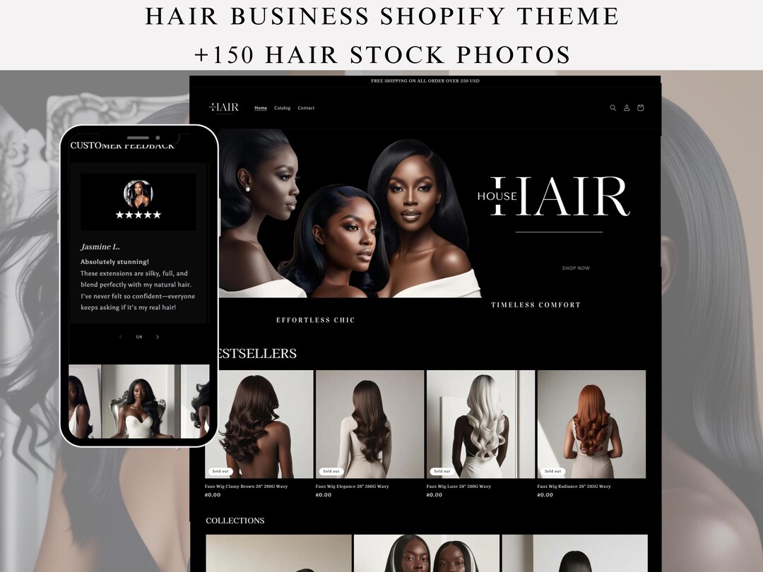 Shopify Theme Hair Extensions, Shopify Website Template, Shopify Theme ...