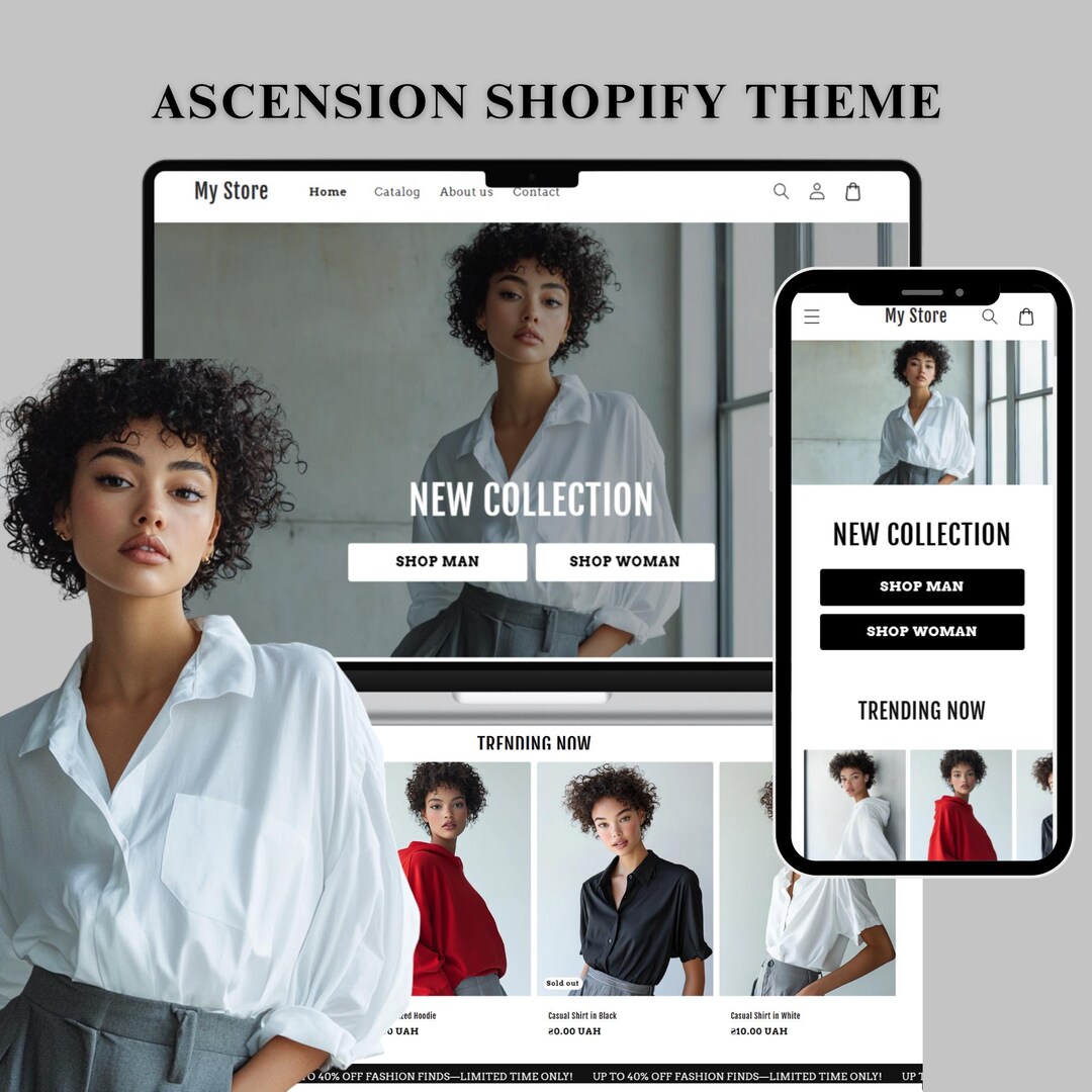 Clean Shopify Theme for Clothing, Shopify 2.0 Theme Template, Fashion ...