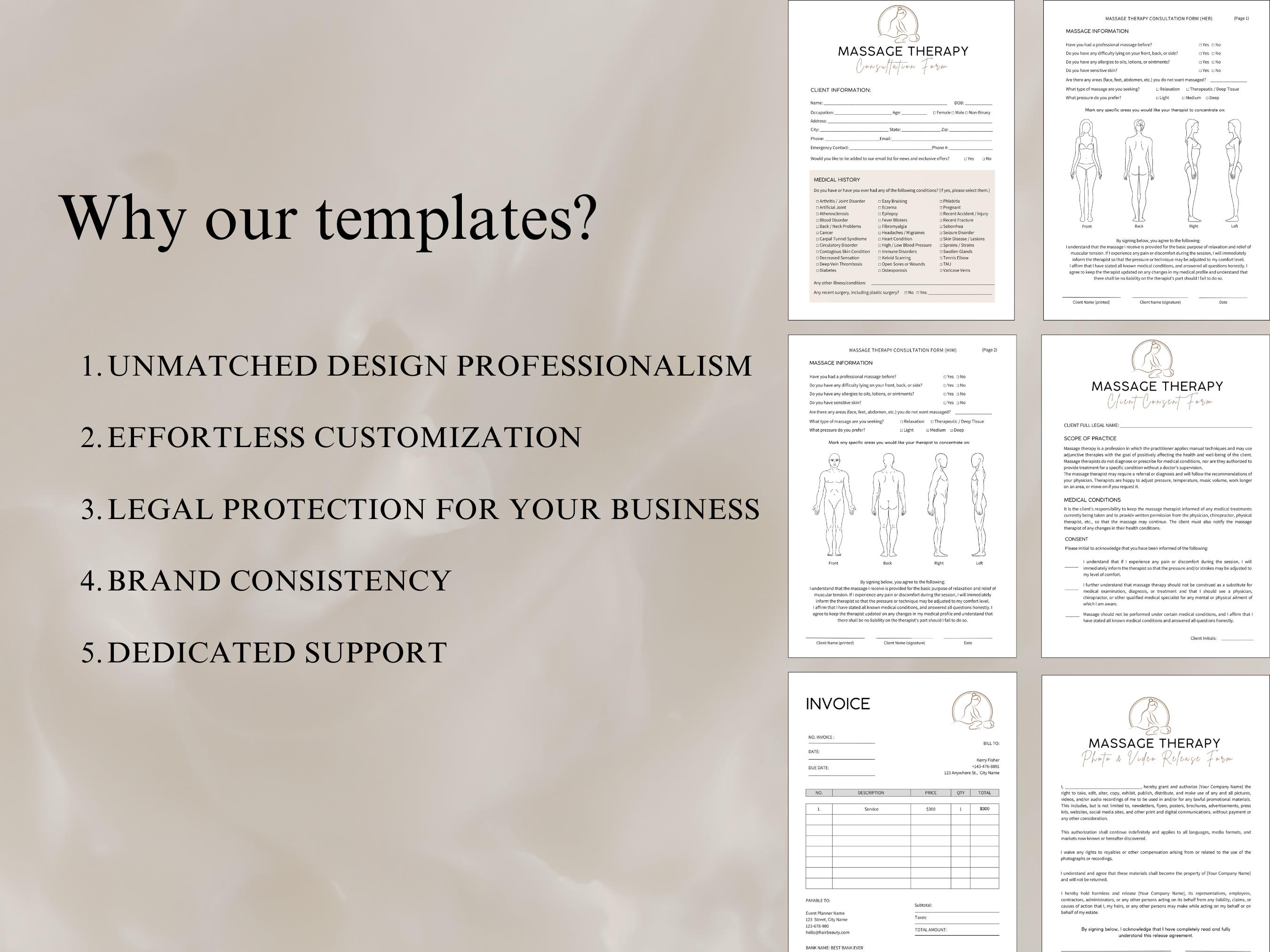 Massage Client Intake And Consent Forms Editable Client Intake Form