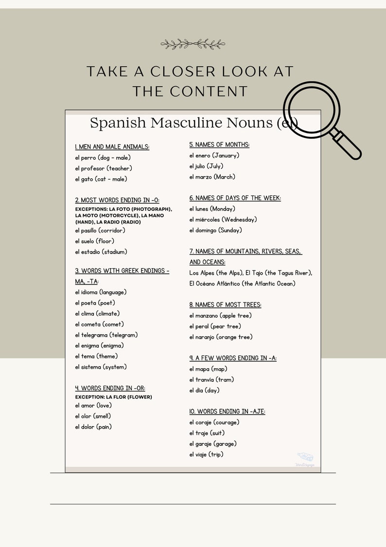 Learn the Genders of Nouns in Spanish With Fun & Easy-to-understand ...