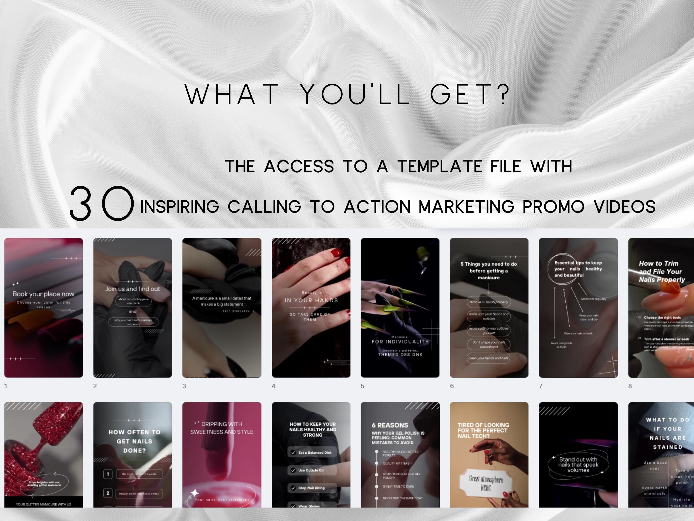 Nail Tech Reels Templates 30 Reels Small Business Instagram Templates ...