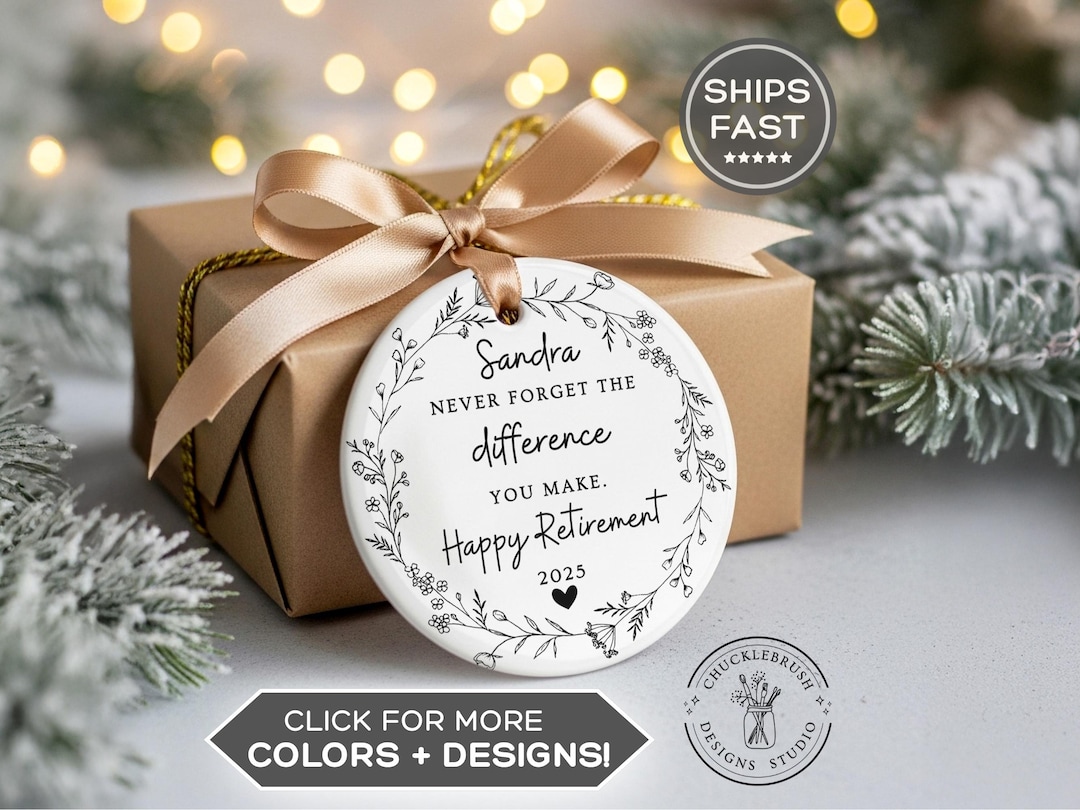 Personalized Retirement Ornament, Custom Name Retirement Christmas ...