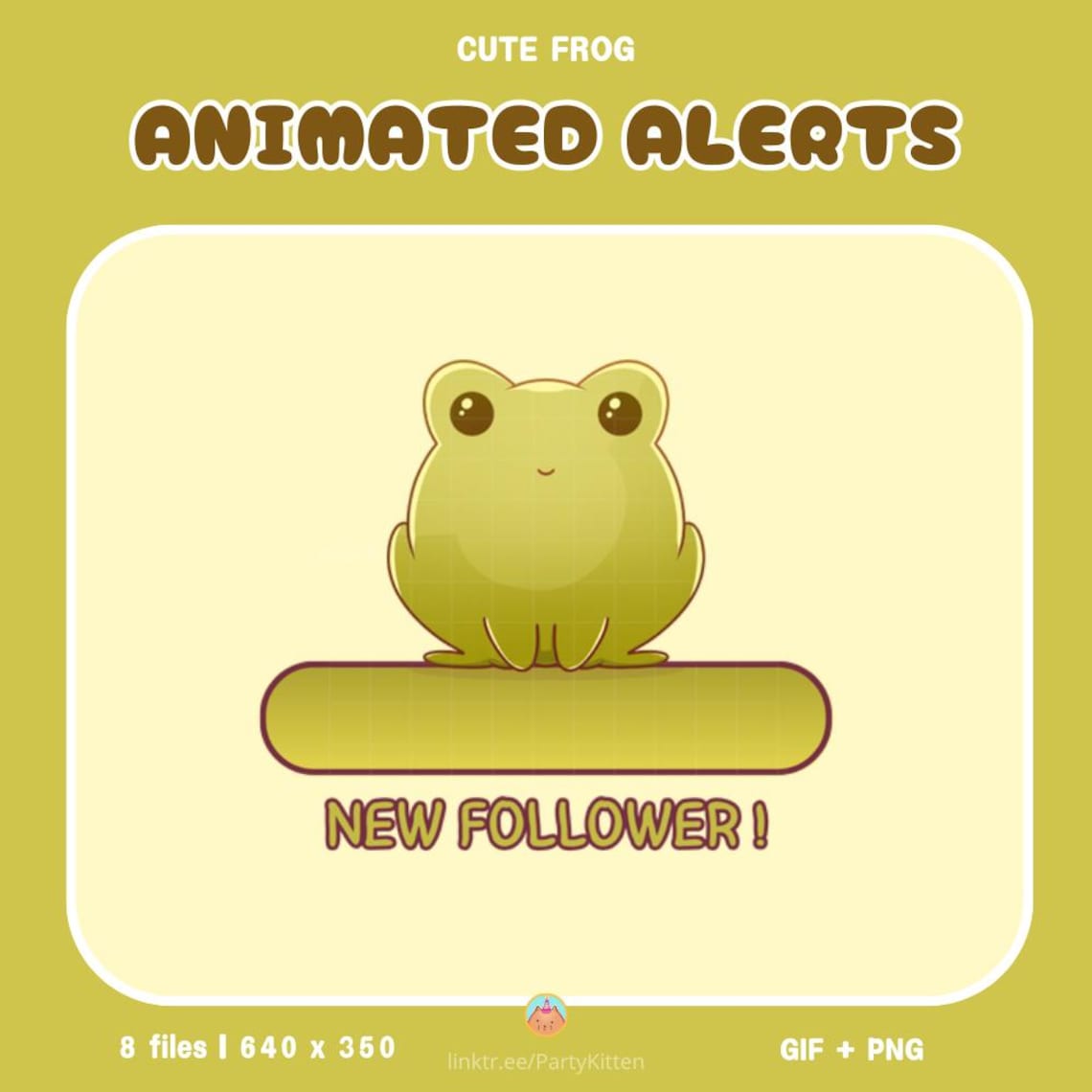 8 Animated Stream Alerts | Twitch, Youtube Streaming | Cute Frog | New ...