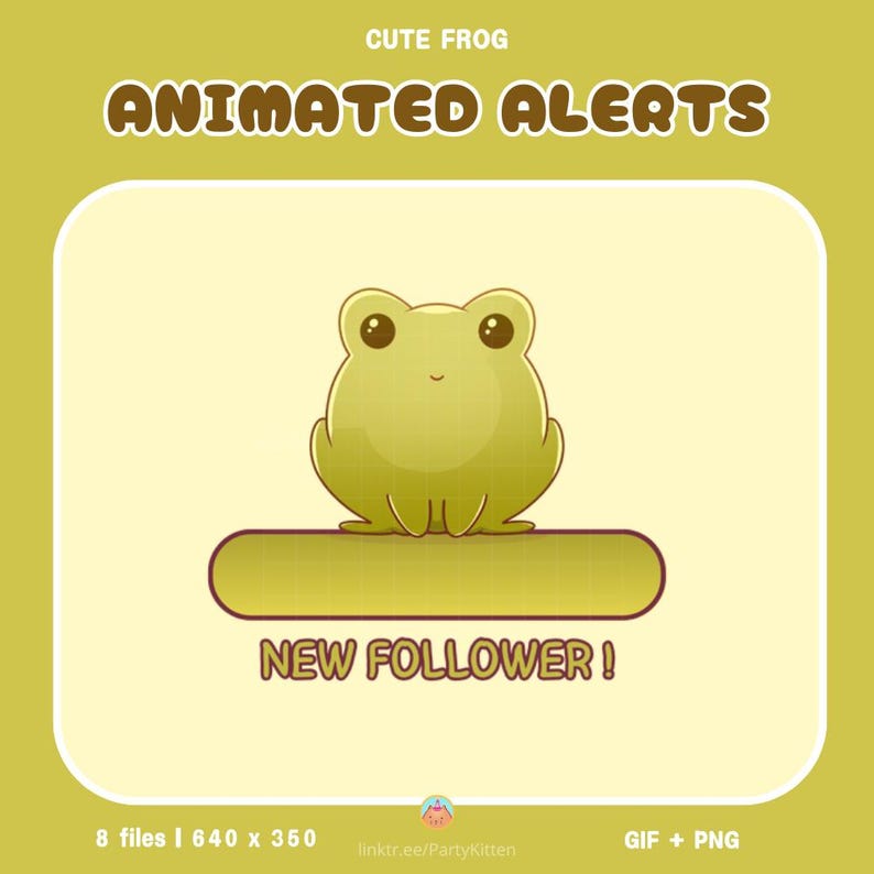 8 Animated Stream Alerts | Twitch, Youtube Streaming | Cute Frog | New ...