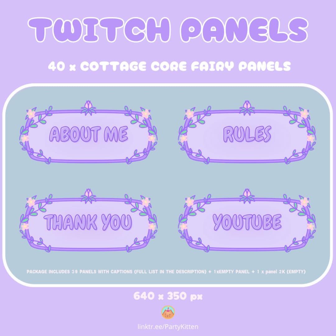 Cottage Core Fairy Panels | About Me | Socials | Twitch | Youtube ...