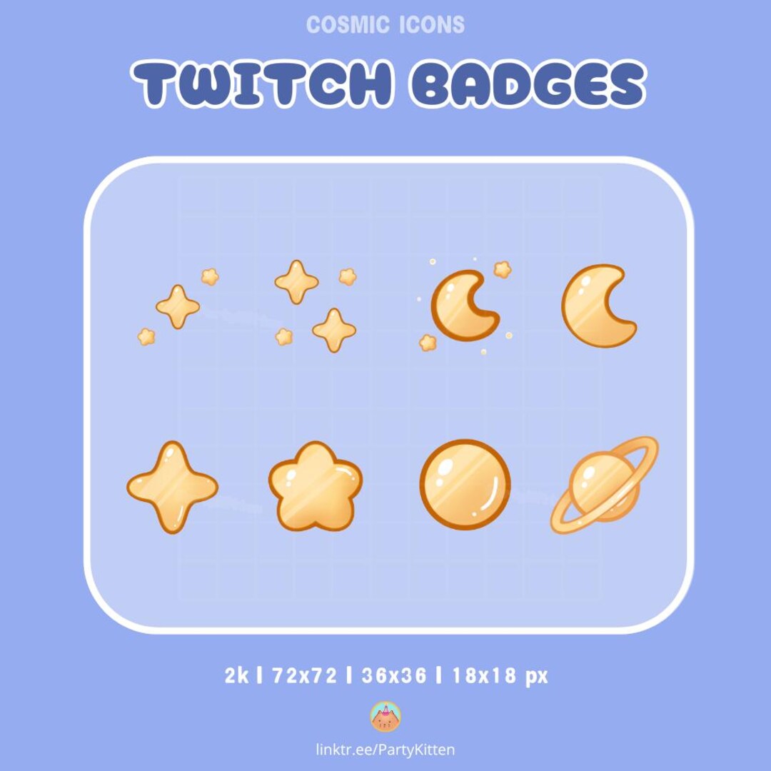Cute Cosmic Icons | Stars Moon Planets Cosmos Celestial Badges | Role ...
