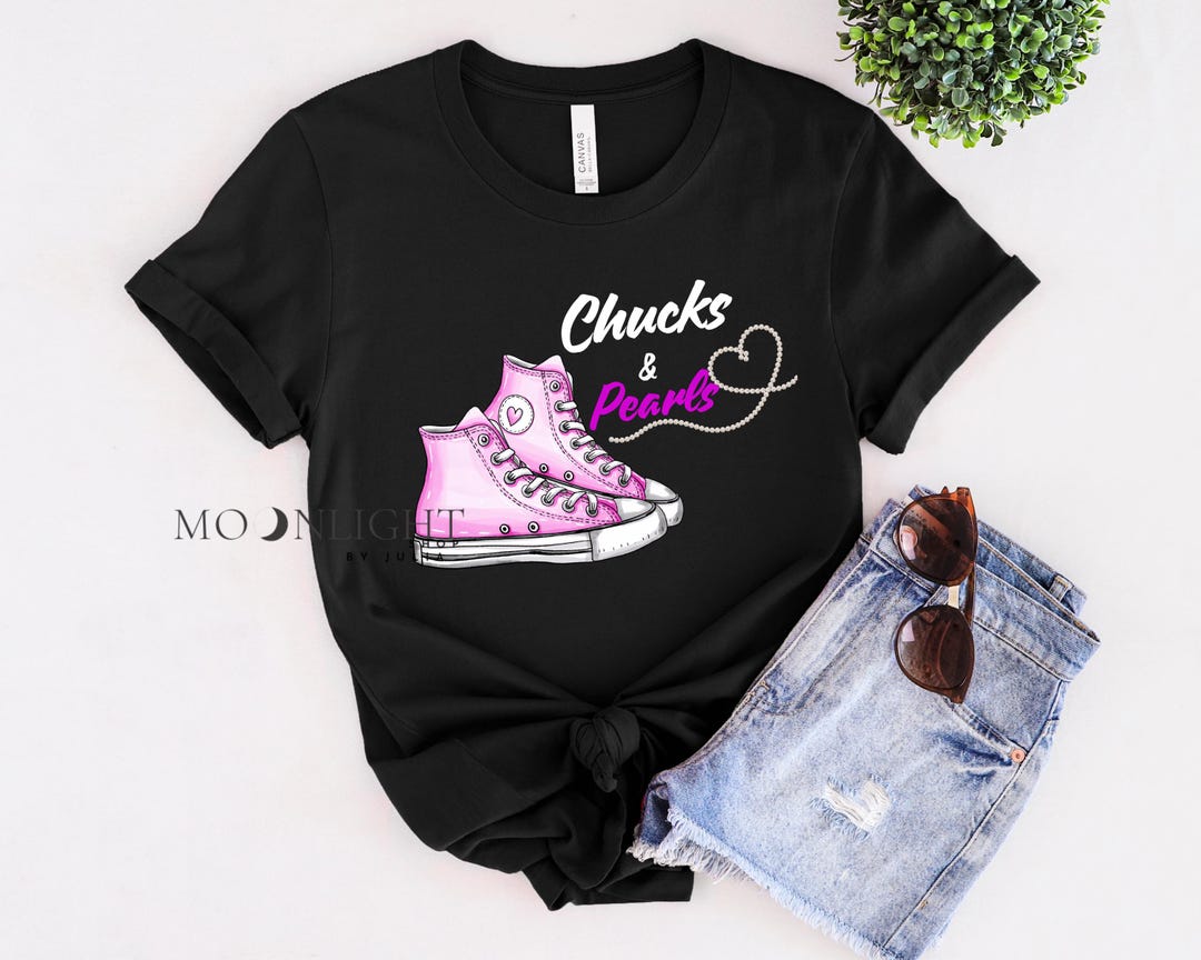 Kamala Harris 2024 Shirt, Chucks and Pearls T-shirt, Madam President Tee, Kamala Rally Shirt ...
