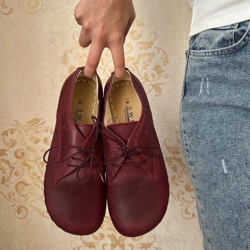 Ladies Red Leather Dress Shoe - Etsy UK