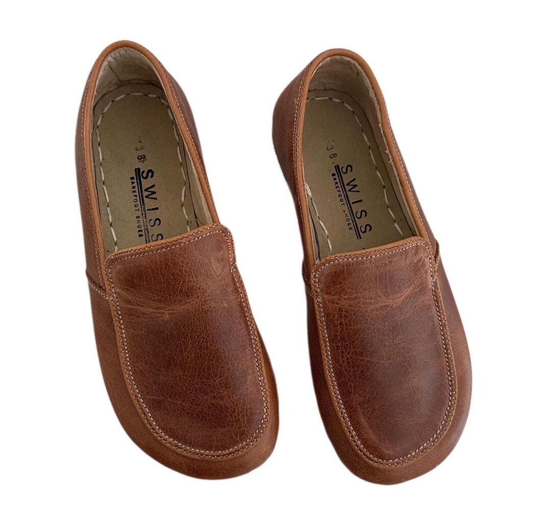 Mens Earthing Shoe, Barefoot Shoes Mens, New Crazy Brown, Groudning Shoes Copper Rivets, Leather ...