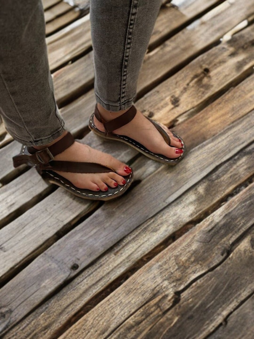 Womens Dark Brown | Grounding Sandals | Sustainable Handmade Leather ...