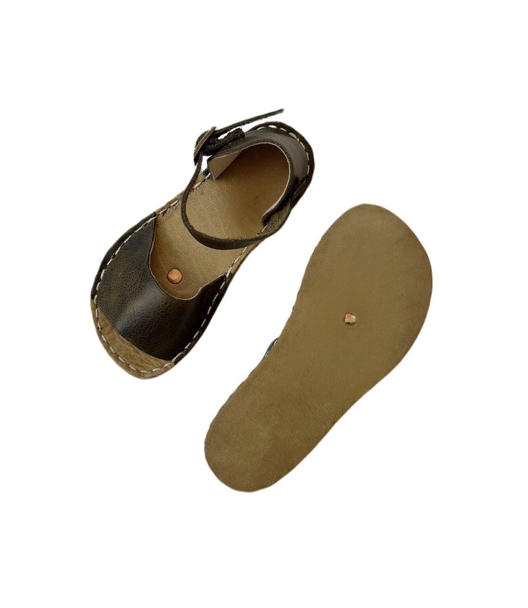 Women's Grounding Sandals | Khaki Green Coloring Grounded Sandals ...