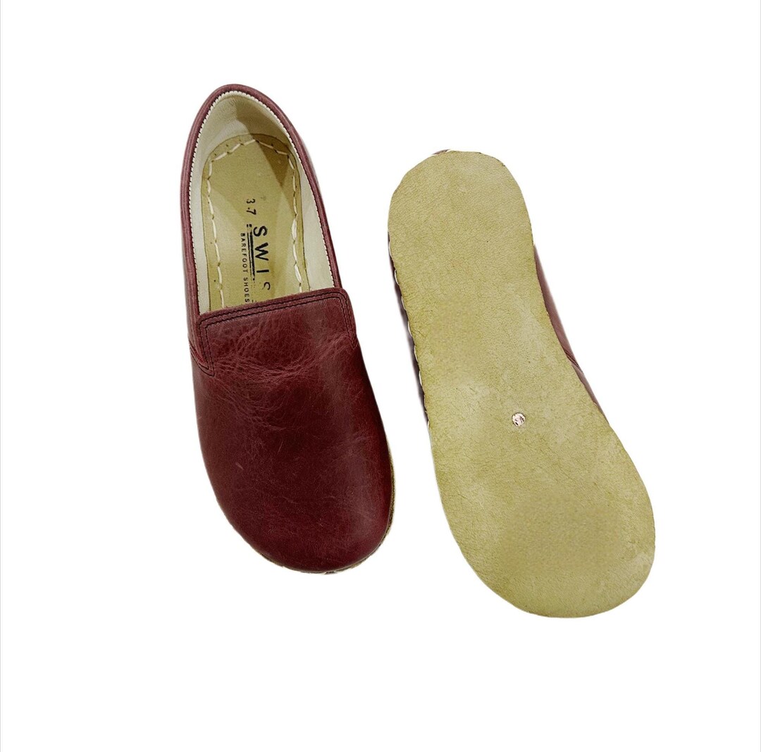 Womens Grounding Shoes Burgundy, Barefoot Shoes Women, Grounding Shoes Copper, Leather Sole - Etsy