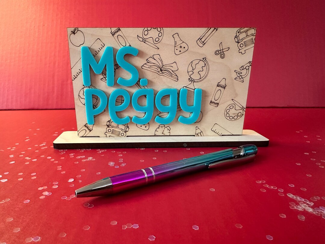 School Name Plate for Desk School Themed Personalized Name Sign With ...