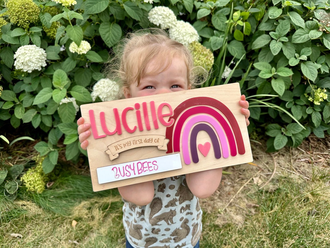 Rainbow Dry Erase First or Last Day of School Sign for Photoshoot | Dry ...