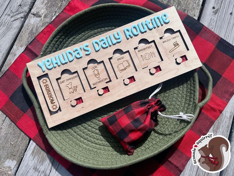 Personalized Kids Daily Routine Chart: Interactive Task Tracker - Etsy