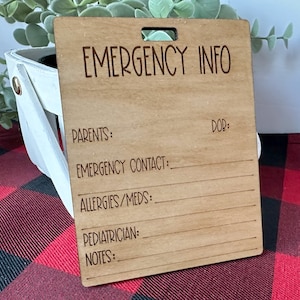 Emergency ID Tag for Kids | Emergency ID Backpack or Car Seat Tag - Etsy