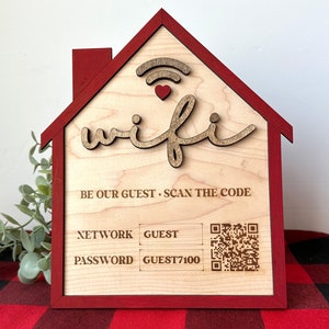 Wifi Password QR Code Sign | Custom Wifi Password Sign for Home ...