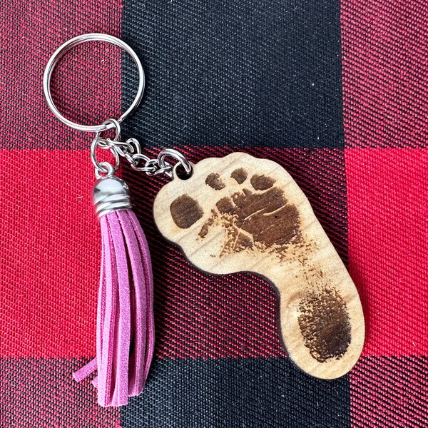 Baby Footprint Keychain - Etsy