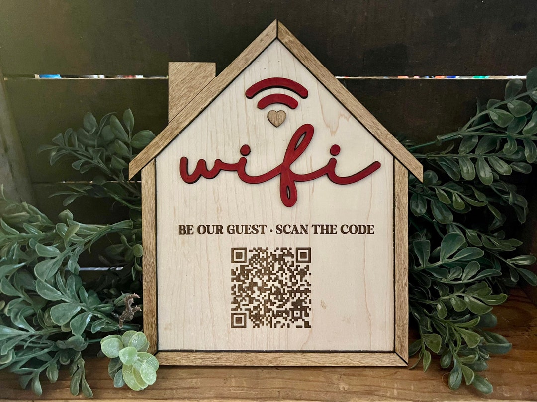 Wifi Password QR Code Sign | Custom Wifi Password Sign for Home ...