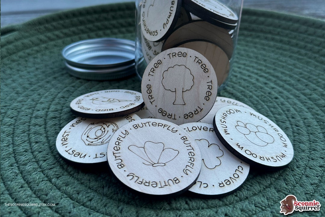 Nature Scavenger Hunt Tokens, Montessori Kids Activity, Nature ...