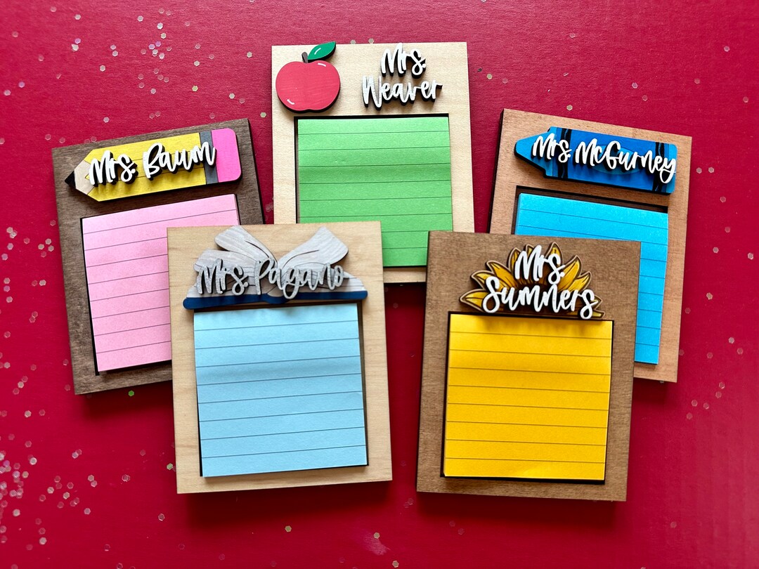 Teacher Gift, Personalized Sticky Note Holder for Teachers and ...