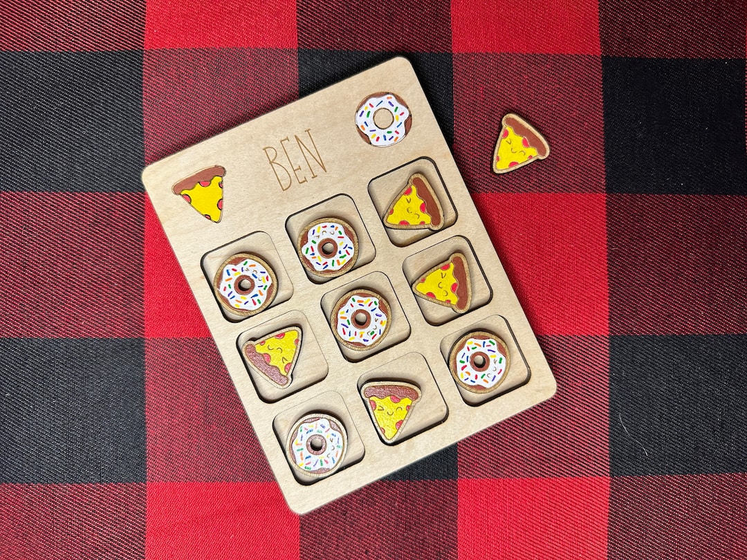 Pizza Donut Tic Tac Toe Game Cute Tic Tac Toe Game Gift Set - Etsy