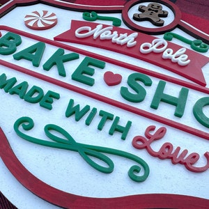 North Pole Bake Shop Sign | Christmas Wall Decor - Etsy
