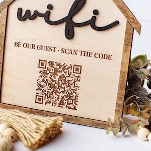 Wifi Password QR Code Sign | Custom Wifi Password Sign for Home ...