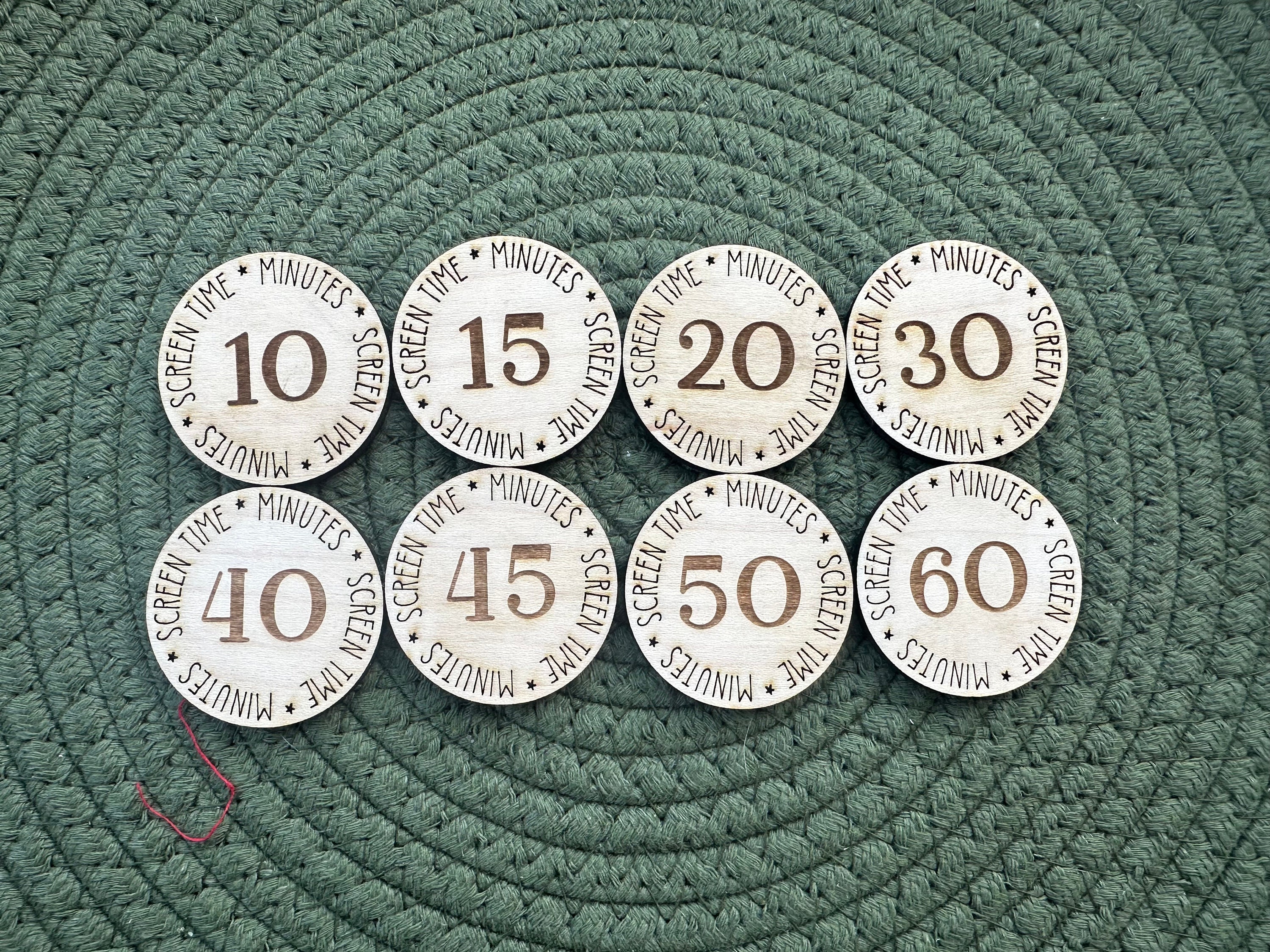 Kids Screen Time Tokens: Maple Wood, Buffalo Plaid Bag - Etsy