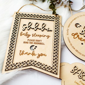 Shhh Sleeping Baby Door Hanger Sign - Etsy